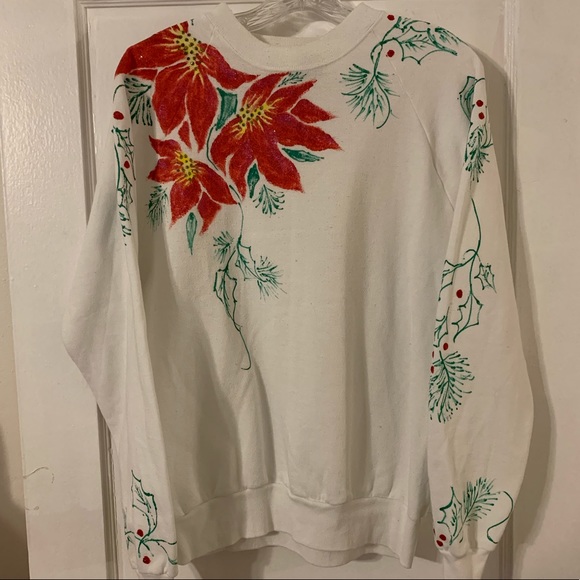 Screen Stars | Shirts | Vintage Craft Christmas Crewneck Sweatshirt Sz L | Poshmark